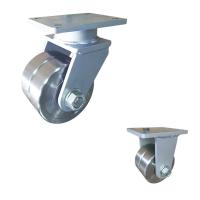 China 10x2 Inch Forged Steel Super Heavy Duty Casters Solid Twin Wheel Double Ball Bearing for sale