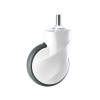 China Soft Grey TPR Threaded Stem Swivel Medical Casters 4 Inch 220LBS  Silent Cart Wheels for sale