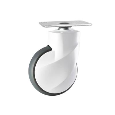 China 70KG Soft Wheel Top Plate Swivel 75mm Castor Wheels For Hospital Beds Without Brakes Supplys for sale