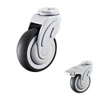 China 126x32mm Arc Wheel Silent Bolt Hole Casters 5 Inch Swivel Hospital Caster Wheels Supplys for sale