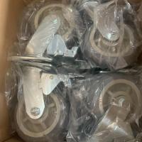 China 6x2 Inch Soft Rubber Casters Top Plate Heavy Duty Swivel Locking Grey TPR Casters Industrial for sale