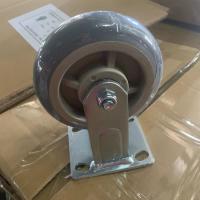 China Heavy Duty 6 Inch Thermoplastic Rubber Wheel 550LBS Rigid Directional TPR Casters Silent for sale