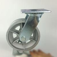 China V Groove Heavy Duty Casters 6 Inch Swivel Plate Cast Iron Hollow Track Wheels for sale