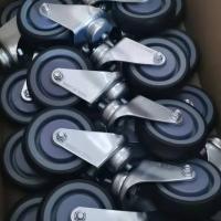 China Threaded Stem Swivel Shopping Cart Casters 100x32mm Soft TPR Wheels for sale