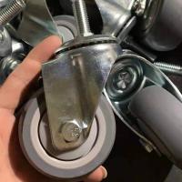China 3 Inch Floor Protecting Shopping Cart Wheels Grey TPR Threaded Stem Swivel Casters OEM for sale