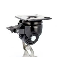China 350KG Swivel Lock Low Profile Casters 50x38mm Solid Nylon Wheels For Industrial Machine for sale