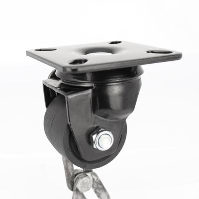 China High Cpacity Top Plate Swivel 2 Inch Black Nylon Casters Low Profile Machine Wheels for sale