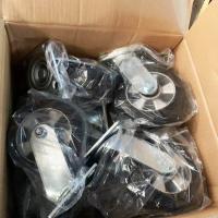China 150x50mm Black Industrial Casters 360° Pivoting Aluminium Rubber Caster Wheels Heavy Duty for sale