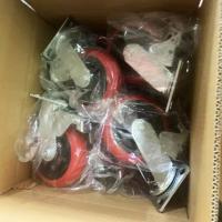 China 8 Inch Red PVC Korea Type Trolley Wheels Ball Bearing Heavy Duty Swivel Plate Casters Supply for sale