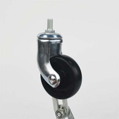 China 60mm Black Plastic Small Trolley Wheels M8 Threaded Stem Swivel Solid Food Cart Casters Manufacturer YLcaster for sale