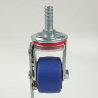 China 2 Inch Blue Soft Small Wheels M12x30mm Threaded Stem TPR Casters Heavy Duty Wholesale for sale