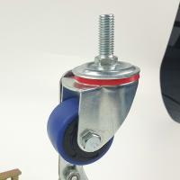 China 2 Inch Blue Soft Small Wheels M12x30mm Threaded Stem TPR Casters Heavy Duty Wholesale for sale
