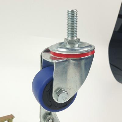 China 2 Inch Blue Soft Small Wheels M12x30mm Threaded Stem TPR Casters Heavy Duty Wholesale for sale