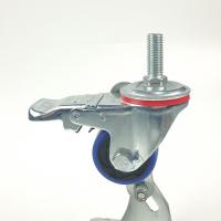 China M12 Threaded Stem2 Inch Soft TPR Swivel Casters With Brakes High Load Small Wheels OEM for sale