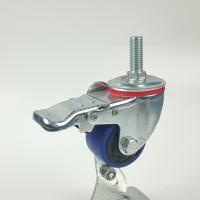 China M12 Threaded Stem2 Inch Soft TPR Swivel Casters With Brakes High Load Small Wheels OEM for sale