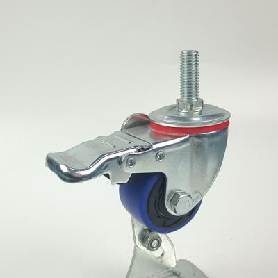 China M12 Threaded Stem2 Inch Soft TPR Swivel Casters With Brakes High Load Small Wheels OEM for sale