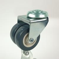 China 360 Degree Rotating Hole Head 3 Inch Double Locking Casters  For Freezer PVC Wheels for sale