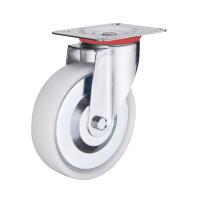China 4inch White Plastic Industrial Wheels Double Brake Lockable PP Caster Wheels Supplies China for sale