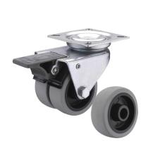 China 3inch Double Wheel Soft Casters Low Profile Floor-protecting Swivel TPR Caster Wheels China for sale
