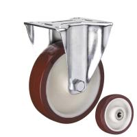 China 5 Inch Swivel Polyurethane Wheels Nylon Core Red PU European Caster Wheels Supplier YLcaster for sale
