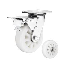 China 6 Inch Heavy Duty Solid White Wheel 350KG Bearing Nylon Trolley Caster Wheels OEM China for sale