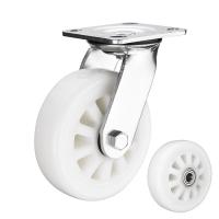 China 6 Inch Heavy Duty Solid White Wheel 350KG Bearing Nylon Trolley Caster Wheels OEM China for sale
