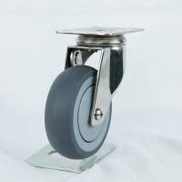 China 4 Inch Swivel Soft Wheel Casters Grey TPR Stainless Steel Caster Wheels Silent Manufacturer YLcaster for sale