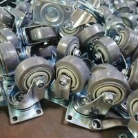 China 4 Inch Soft Thermplastic Rubber Wheels Grey TPR Ball Bearing Stem Caster Wheels Medium Duty for sale