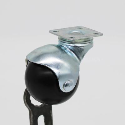 China 2 Inch Black PP Ball Casters Top Plate Swivel Carpet Caster Wheels Furniture for sale