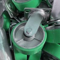 China 6 Inch Green Polyurethane Wheels 450kg Swivel Cast Iron PU Trolley Wheel Casters Heavy Duty for sale