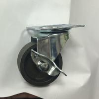 China Steel Light Duty Swivel Lock Casters With -20 To 100 Degrees Celsius Smooth Grey TPR Wheels for sale