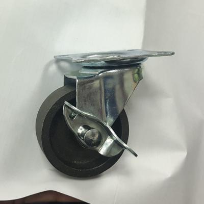 China Steel Light Duty Swivel Lock Casters With -20 To 100 Degrees Celsius Smooth Grey TPR Wheels for sale