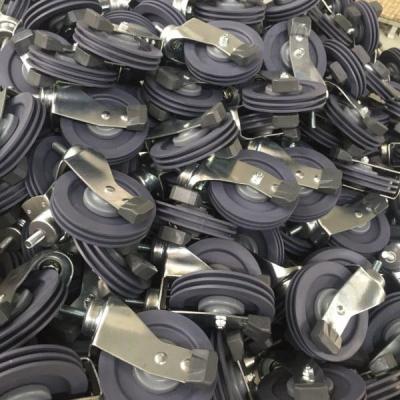 China M12x15mm Threaded Stem Polyurethane Wheel 5 Inch Shopping Trolley Castors Supplys YLcaster for sale