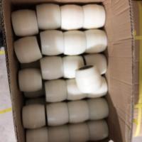China 80x60mm White Plastic Pallet Truck Back Wheels Solid Bearing Wheels For Hand Forklifts OEM for sale