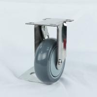 China 500 Lbs Load Capacity Red Pu Threaded Stem Stainless Steel Casters for sale