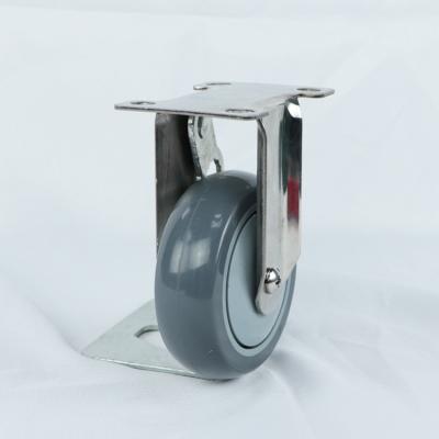 China 500 Lbs Load Capacity Red Pu Threaded Stem Stainless Steel Casters for sale