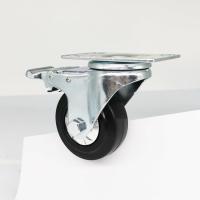 China 3 Inch 154lbs Capacity Medium Duty Top Plate Locking Rubber Casters With Dust Covers Supplys for sale