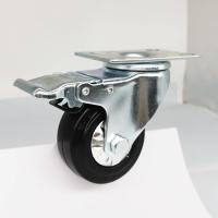 China 3 Inch 154lbs Capacity Medium Duty Top Plate Locking Rubber Casters With Dust Covers Supplys for sale