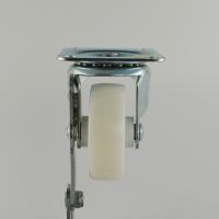 China 3 Inch Solid White Swivel Wheels Durable Nylon Low Profile Plate Castors For Machines for sale