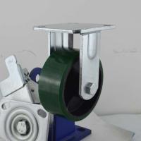 China 5 Inch Iron PU Castors Heavy Duty Fixed Plate Soft Industrial Wheels Castors China for sale
