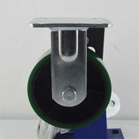 China 5 Inch Iron PU Castors Heavy Duty Fixed Plate Soft Industrial Wheels Castors China for sale