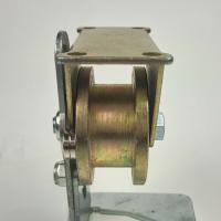 China 4 Inch Metal H Groove Wheels Solid Steel Rigid Sliding Roller Track Casters for sale