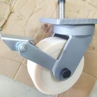 China 8x3 Inch Super Heavy Duty Nylon Casters With Brake Wide Wheel Lockable Trolley Wheels for sale