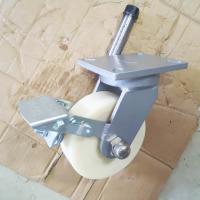 China 8x3 Inch Super Heavy Duty Nylon Casters With Brake Wide Wheel Lockable Trolley Wheels for sale