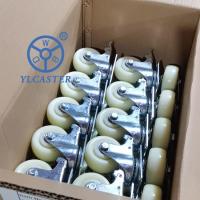 China 3 Inch 4 Inch Swivel Plastic Caster Wheels White Color Trolley Wheels With Brakes for sale