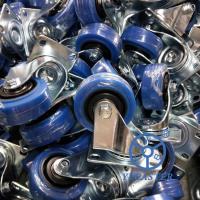 China 3 Inch Swivel TPR Wheels Medium Duty Blue TPR Trolley Casters for sale