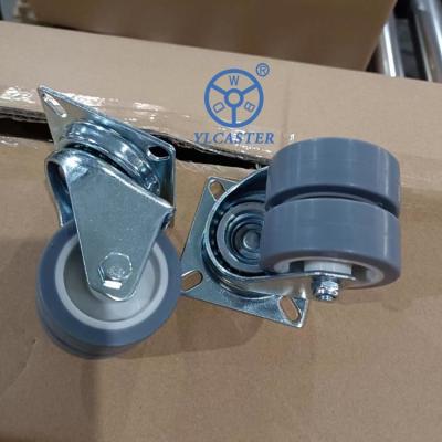 China 3 Inch High Load Double Wheel PVC Casters Swivel Plate for sale