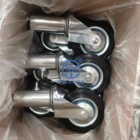 China 160mm Hollow Stem Scaffold Castors Black Rubber Tube Scaffolding Wheels for sale