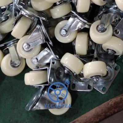 China 2 Inch High Capacity Swivel Plastic Casters Light Duty White Wheels for sale