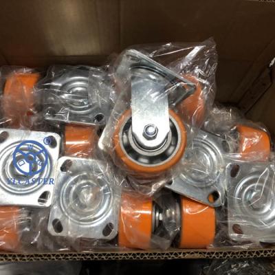 China 4 Inch Heavy Duty Aluminium Polyurethane Castors Swivel Ball Bearing for sale